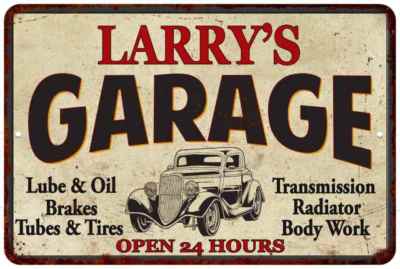 LARRY'S Garage Personalized Man Cave Metal Sign Decor Gift 112180014032 ...