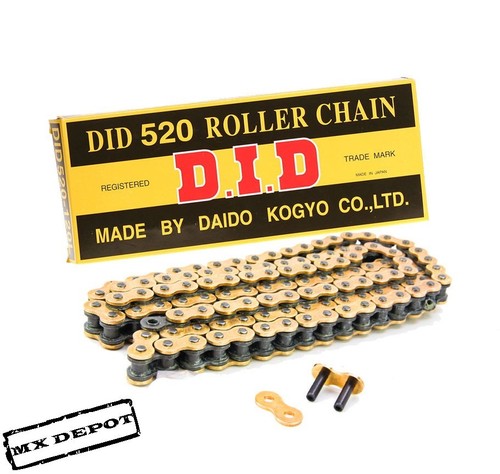 DID CHAIN 520 x120 RJ HEAVY DUTY GOLD BK MX MOTOCROSS CHAIN KTM SX SXF ...
