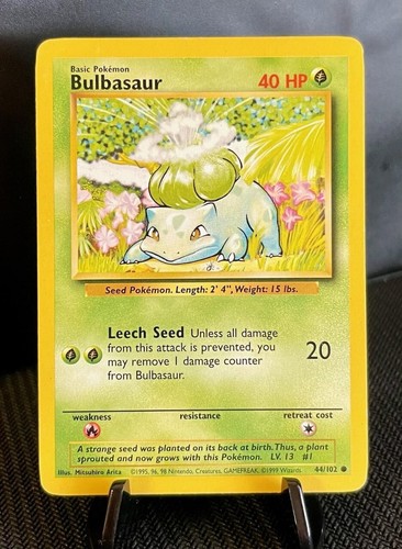 Pokémon TCG Bulbasaur 44/102 Common Unlimited Base Set | eBay