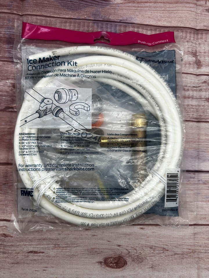 SharkBite Ice Maker Connection Kit, Push to Connect Brass Plumbing ...