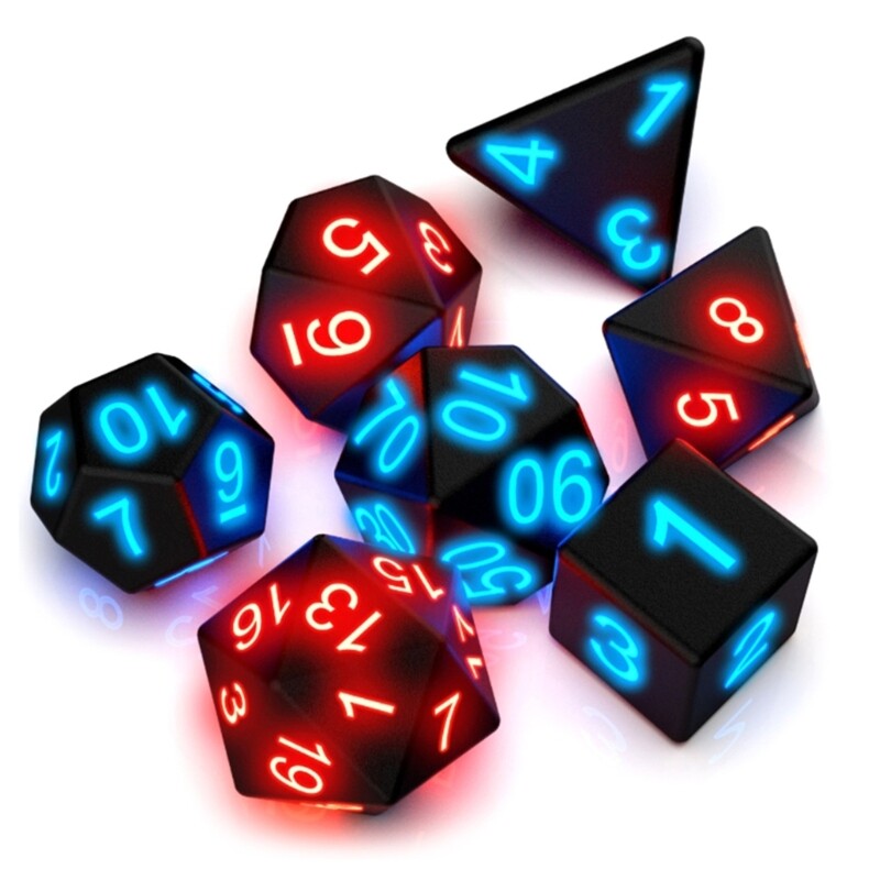 Glowing LED Electronic Dices-D&D-Polyhedral Set Light up DND-Dice Set ...