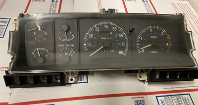 87-91 Ford OBS Truck Diesel Instrument Speedometer Tach Gauge Cluster 7 ...