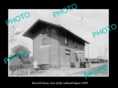 OLD 6 X 4 HISTORIC PHOTO OF KESWICK IOWA, THE RAILROAD DEPOT STATION ...