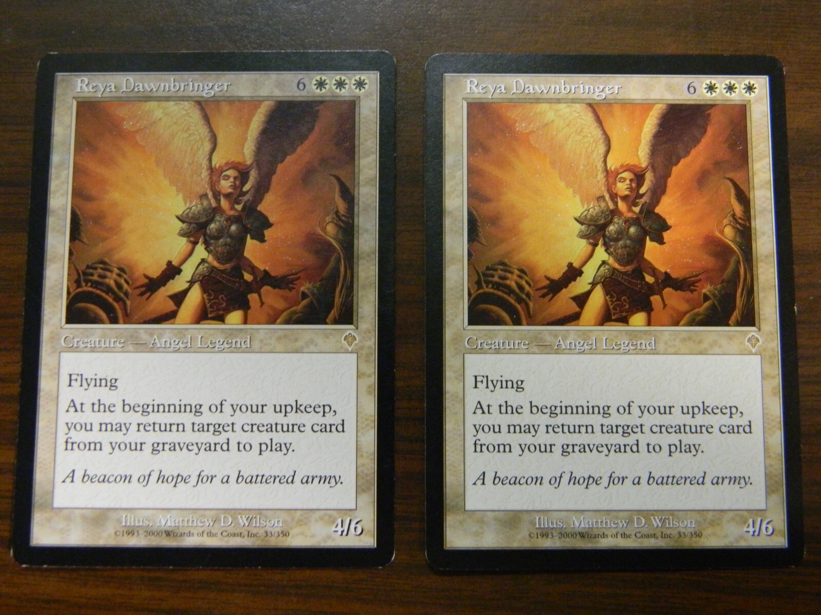 MTG Invasion Reya Dawnbringer x2 White Rare LP - Excellent Condition #1 ...