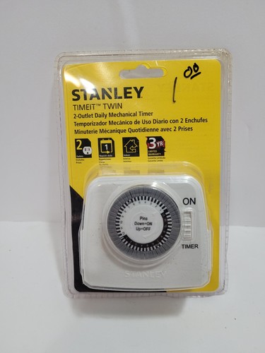 Stanley Timer Mechanical TimeIt Twin 2 Outlet 24 Hour Mechanical Timer ...