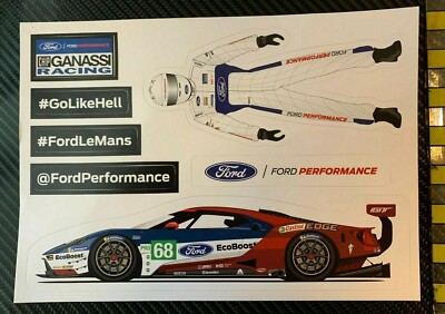 FORD GT CHIP GANASSI RACING STICKERS LE MANS 2018 VERY RARE. | eBay