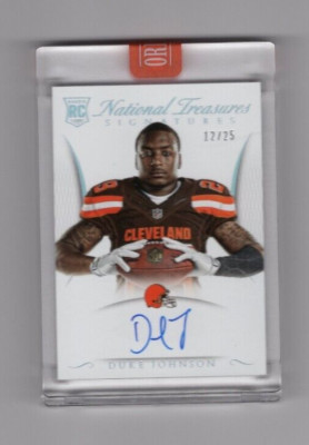 **2015 PANINI NATIONAL TREASURES DUKE JOHNSON JR. SILVER AUTO RC (12/25 ...