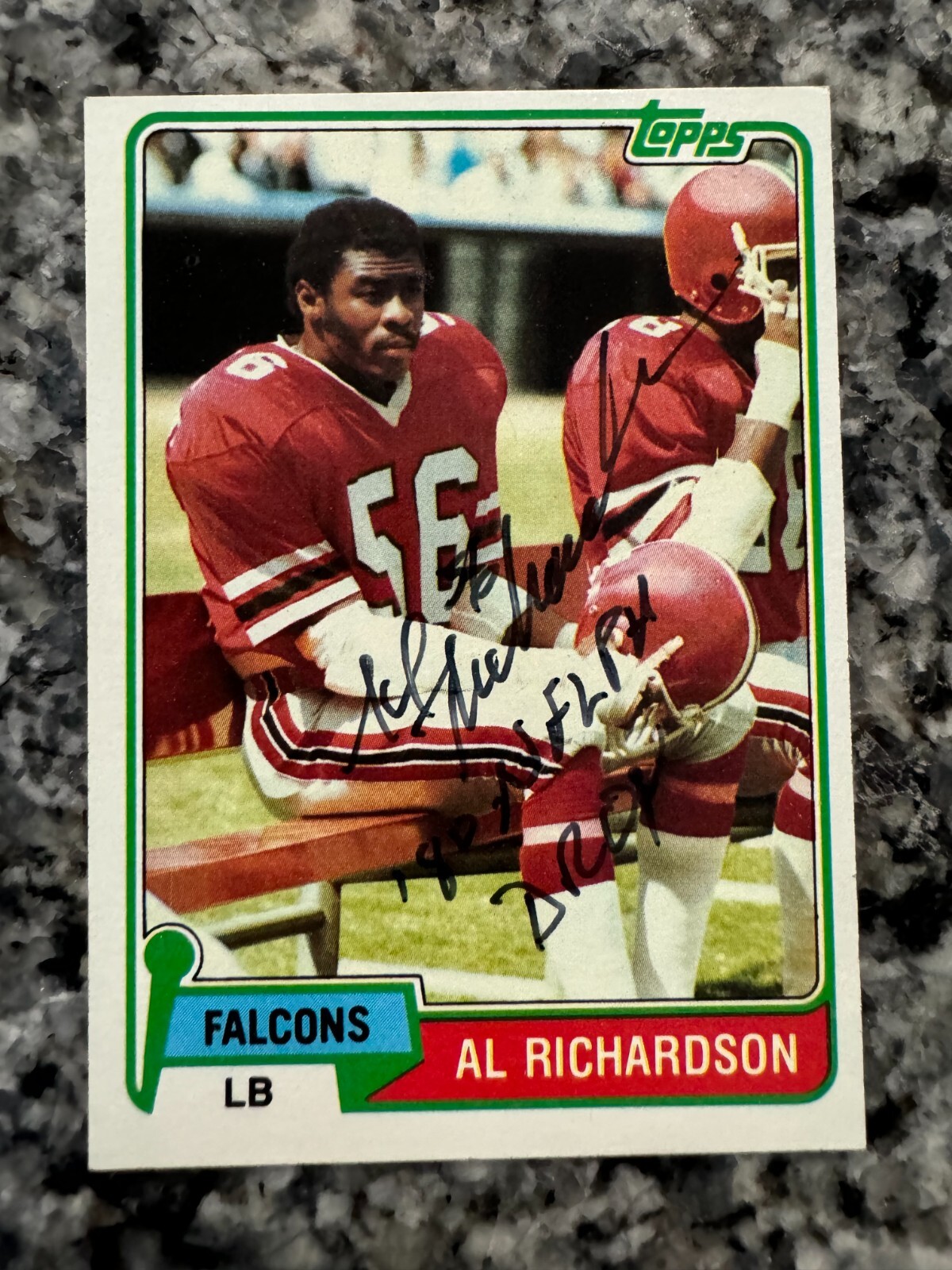Al Richardson Signed ATLANTA FALCONS Card 1981 Topps | eBay