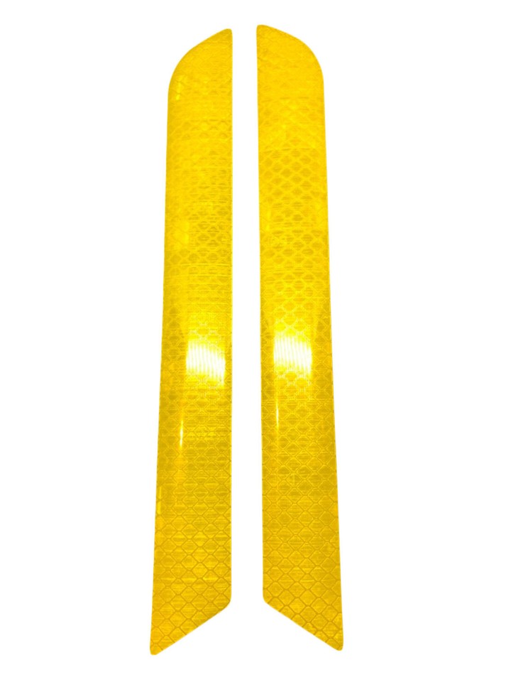 210mmx25mm Pointed Head Strip Reflective Graphics Yellow Decal Sticker ...