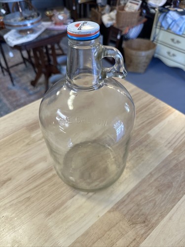 Vintage One Gallon Clear Glass Jug with Finger Loop and Old Pepsi Lid ...