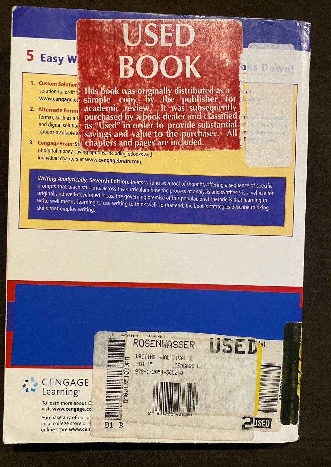 Writing Analytically by Jill Stephen and David Rosenwasser (2014, Trade ...