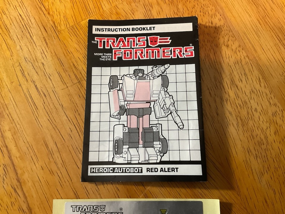 1980s Transformers G1 Red Alert Booklet And Decals | eBay