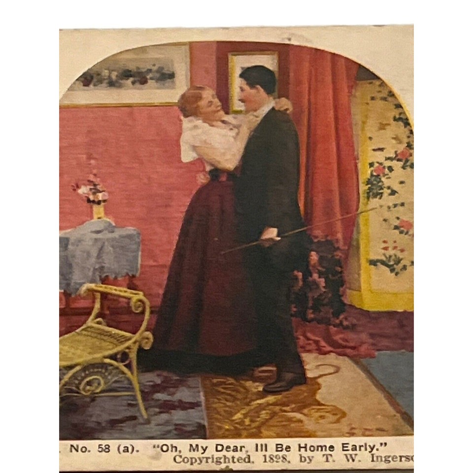 Atq Stereoscope Stereograph (2) Photo Cards Color Litho Circa Late ...