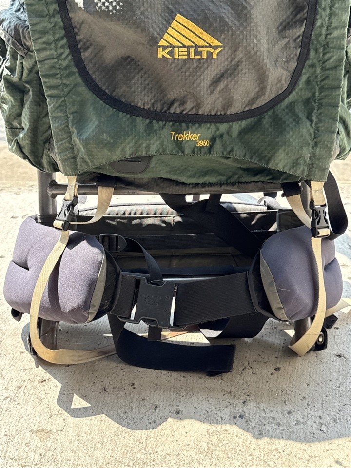 KELTY Trekker 3950 External Frame 65L Hiking Backpack Green Outdoor ...