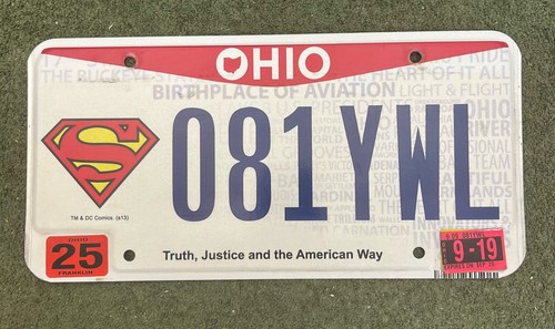 Ohio Specialty License Plate Superman, Dc Comics Free Ship 081YWL | eBay