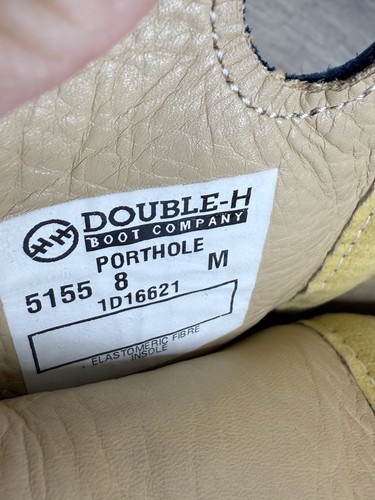 DOUBLE H 5155 PORTHOLE WESTERN ROCKABILLY BROWN LEATHER RUSTIC COWBOY ...