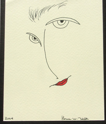 BRUCE W. HALL OUTSIDER NAIVE FOLK ART PORTRAIT ORIGINAL DRAWING 2004 ...