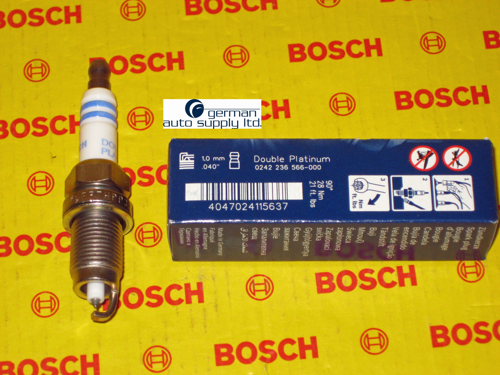 Audi - Volkswagen 4 Piece Spark Plug Set - 0242236566, FR7HPP33+, +52 ...