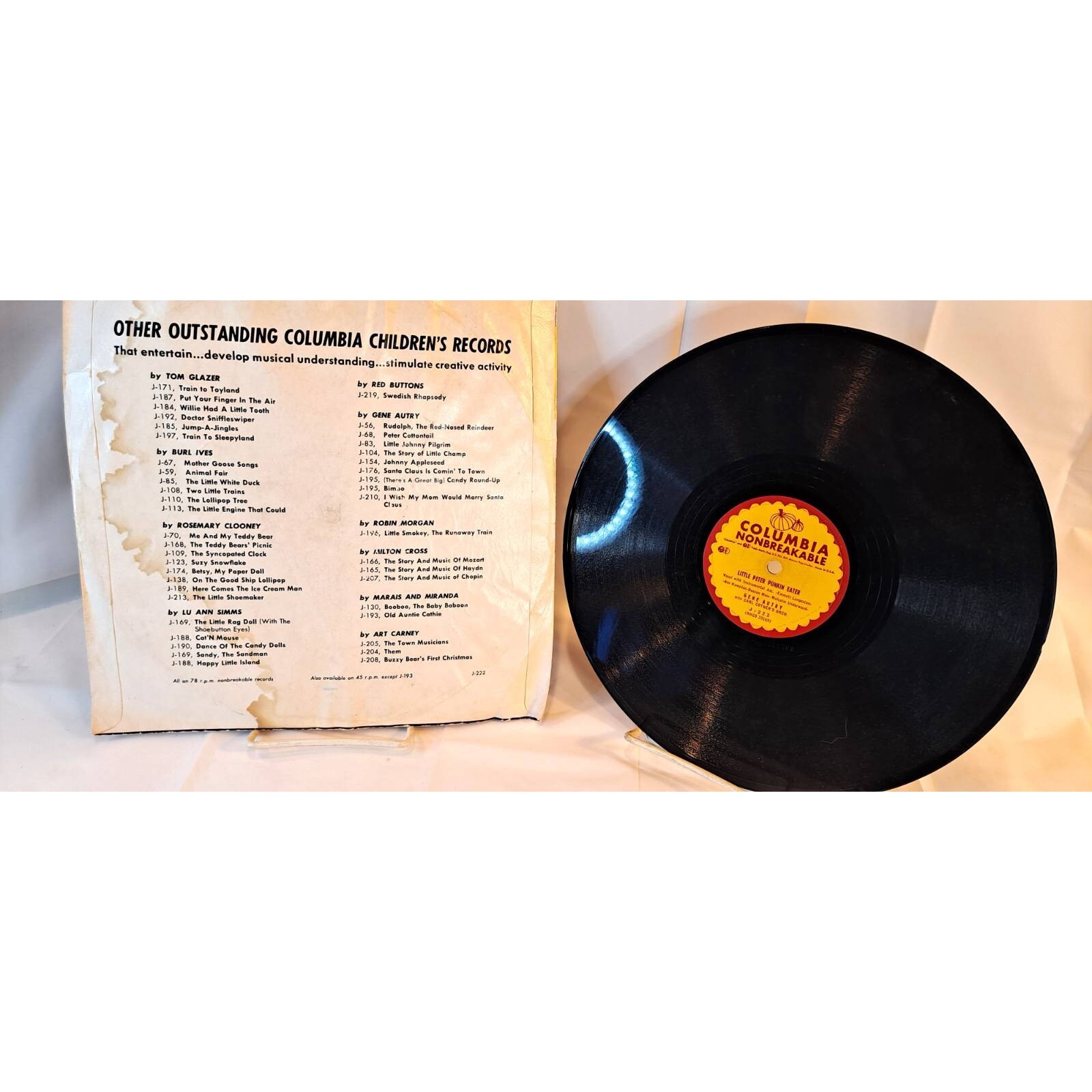 Gene Autry Barney The Bashful Bullfrog Record 78 RPM 1954 Carl Cotner ...