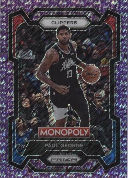 2023-24 Panini Prizm Monopoly - Paul George #39 Millionaire Purple ...