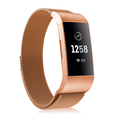 For Fitbit Charge 4 / Fitbit Charge 3 / Fitbit Charge 3 SE Metal Band ...