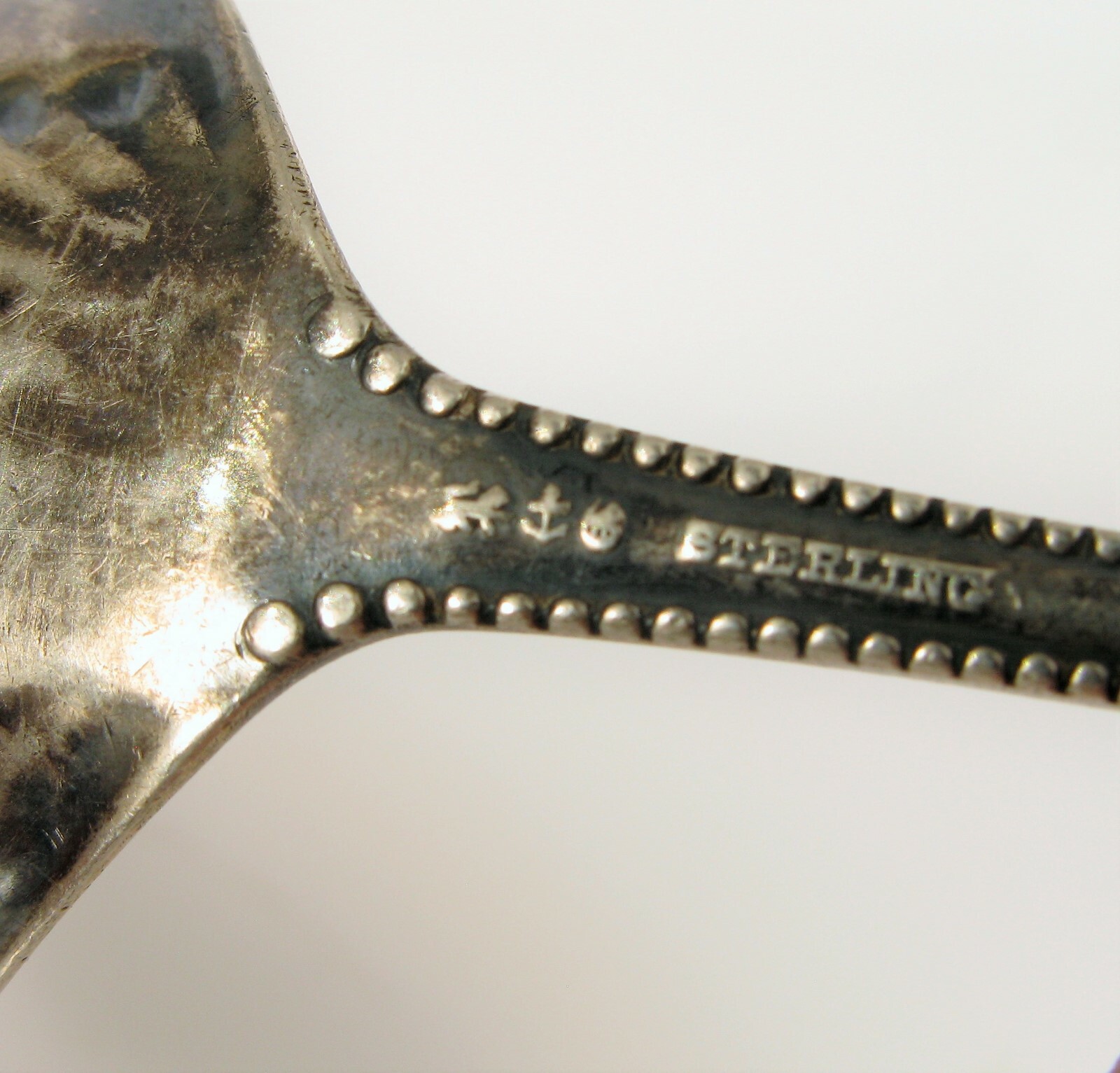 ANTIQUE GORHAM STERLING SILVER EARLY HALLMARK UNIQUE BEADED SERVING ...