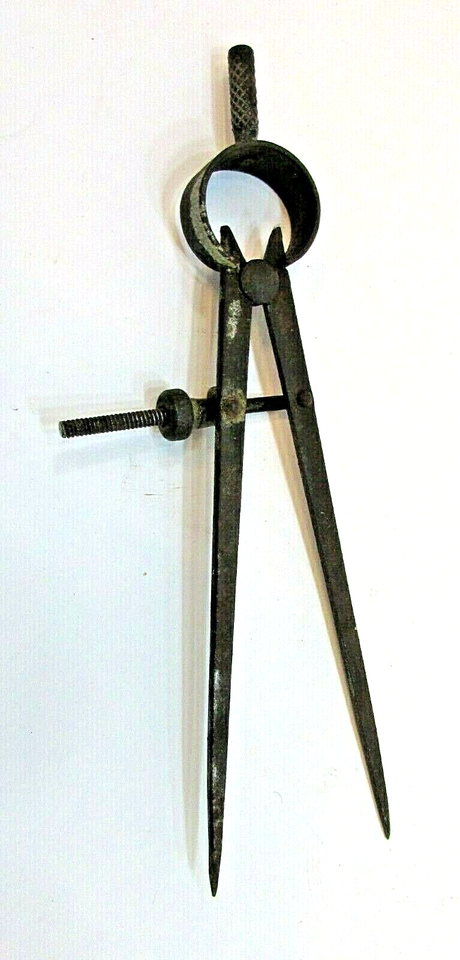 Old 1900's Mathematical Drafting Tool Antique Instrument 6" Steel Screw ...