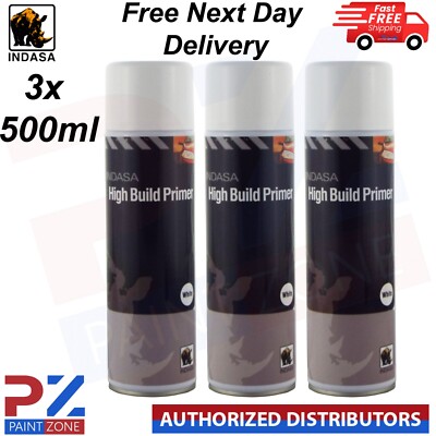 3X Indasa White High Build Acrylic Based Primer Aerosol Excellent ...