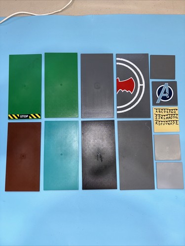 LEGO Tile Green Brown Tourquise Dark Bluish Gray Tile 8x16 90498 48288 ...