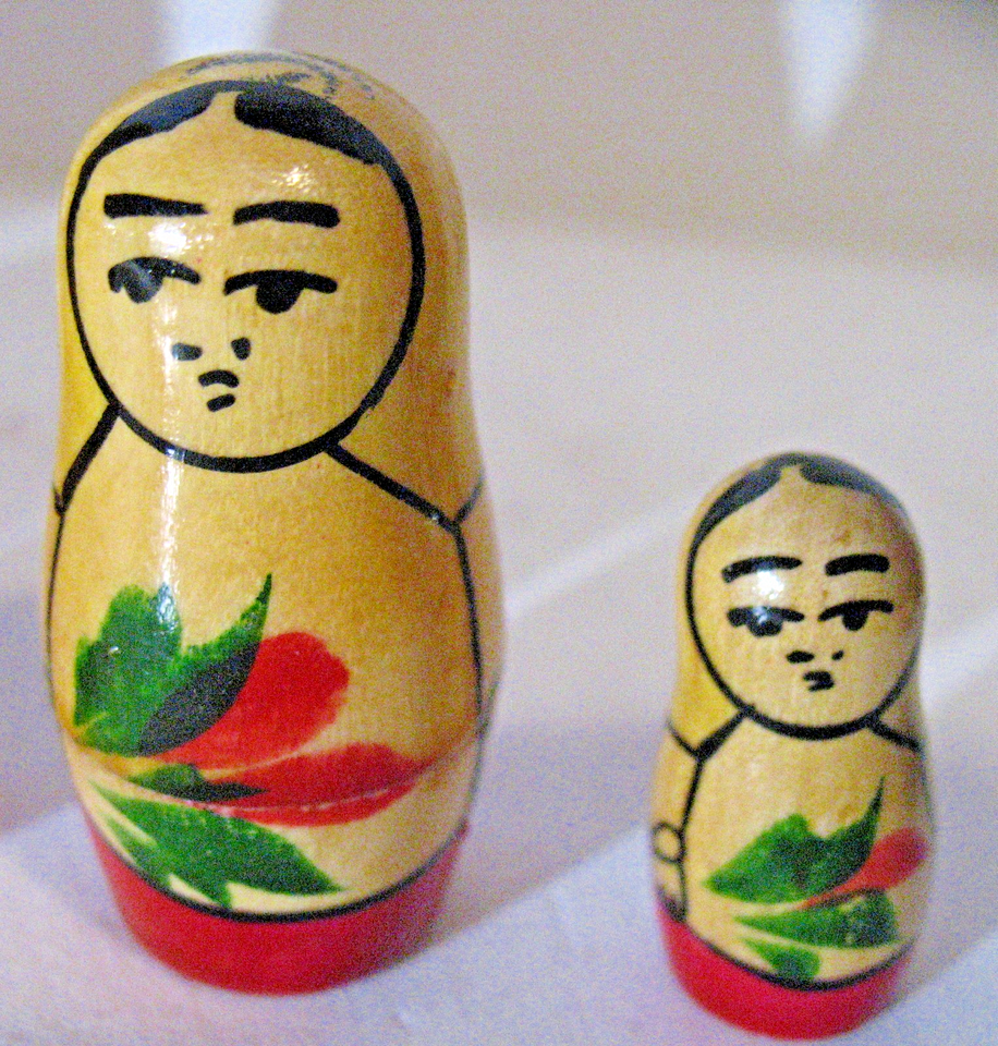 Vtg 6 Pc Matryoshka Russian Nesting Doll Set Lady w Flowers USSR 5 1/4 ...
