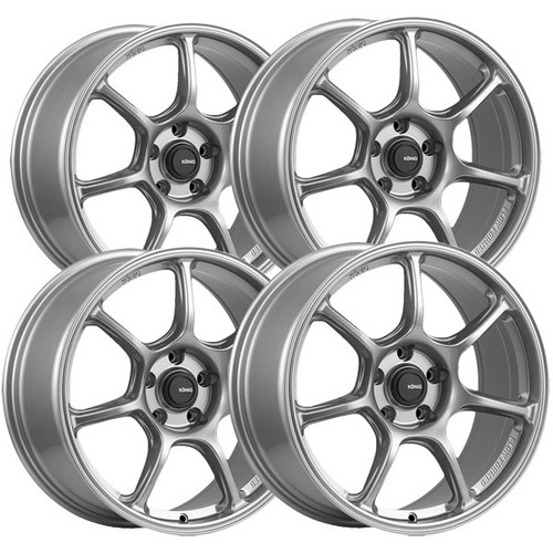 (Set of 4) Konig Ultragram 15x7 4x100 +30mm Titanium Wheels Rims 15 ...