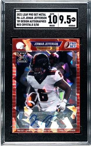 2021 Leaf Pro Set Metal Jemar Jefferson RED CRYSTALS /50 SGC 9.5 w/10 ...
