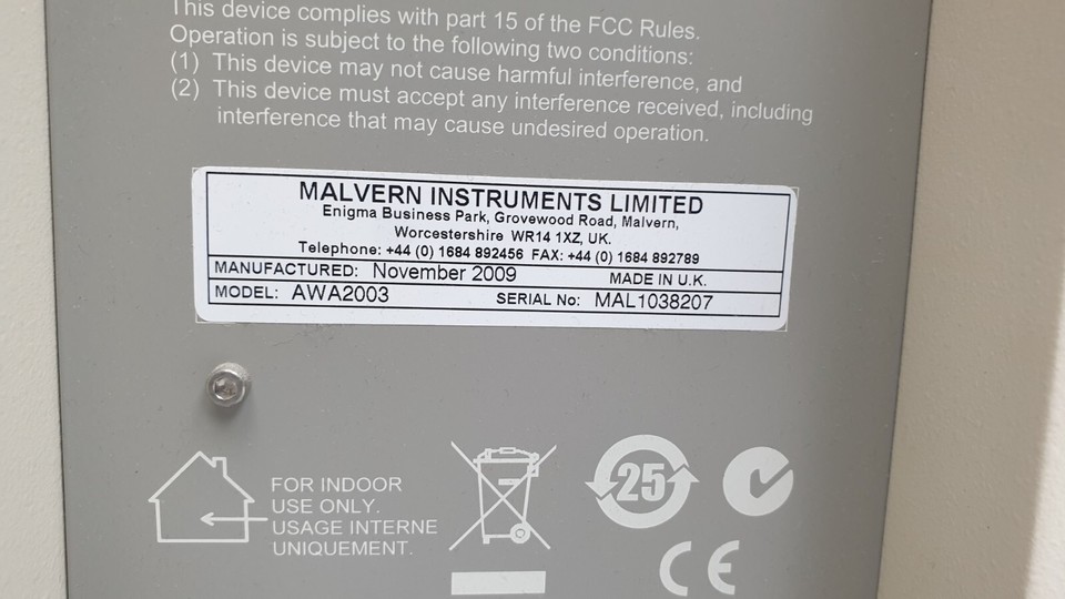 Malvern Mastersizer 2000 Particle Size Analyzer with Hydro 2000 P ...
