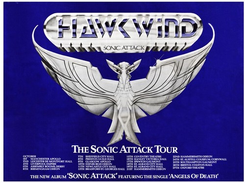 HAWKWIND SONIC ATTACK UK TOUR POSTER - ANGELS OF DEATH - MASSIVE A0 ...