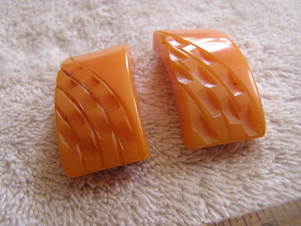 Vintage Carved Bakelite Clip Pin Pins Set of Two | eBay