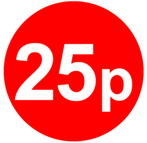 30mm Bright Red Price Point Stickers / Sticky Labels / Swing Tag Labels ...