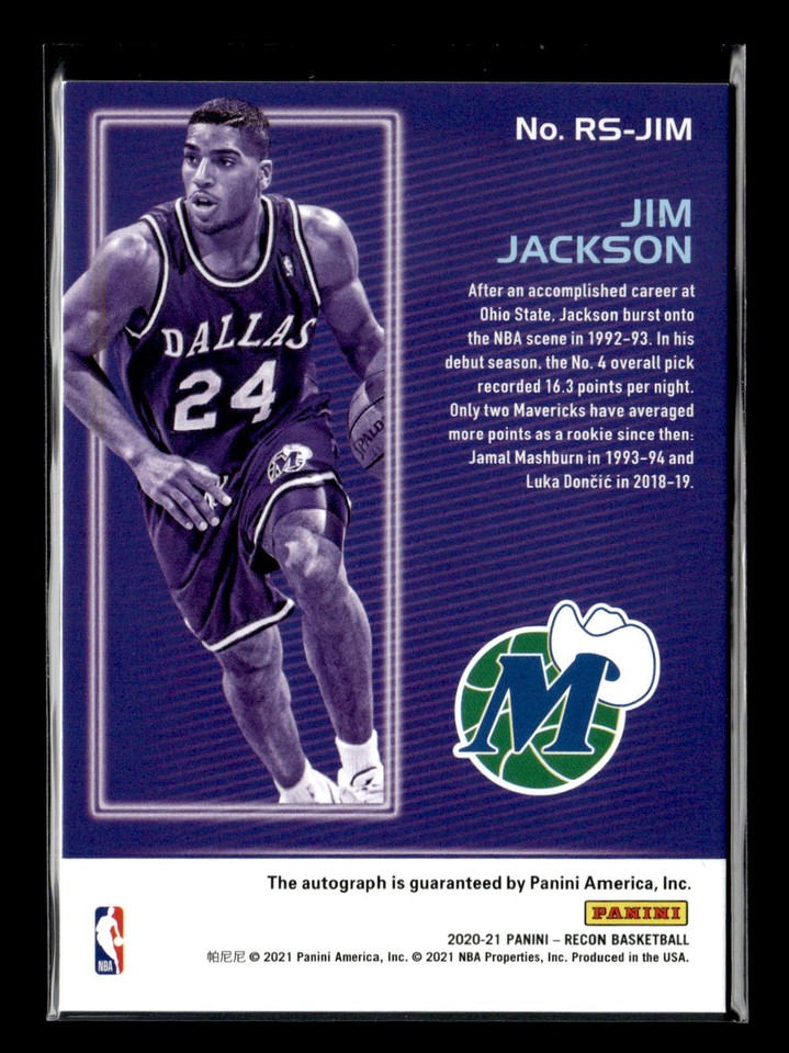 2020 Panini Recon #RS-JIM Jim Jackson Recon Signatures | eBay