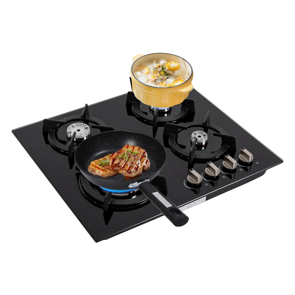 4-Burner Countertop Electronic Stove Built-in Gas Stove Ignition NG Gas ...