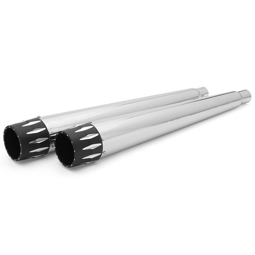 Chrome/Black 4" Slip On Mufflers Exhaust Pipes For Harley Touring ...