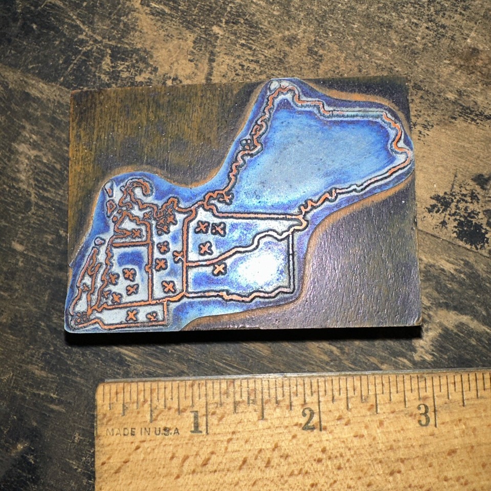 Print Block “ New England States “ | eBay