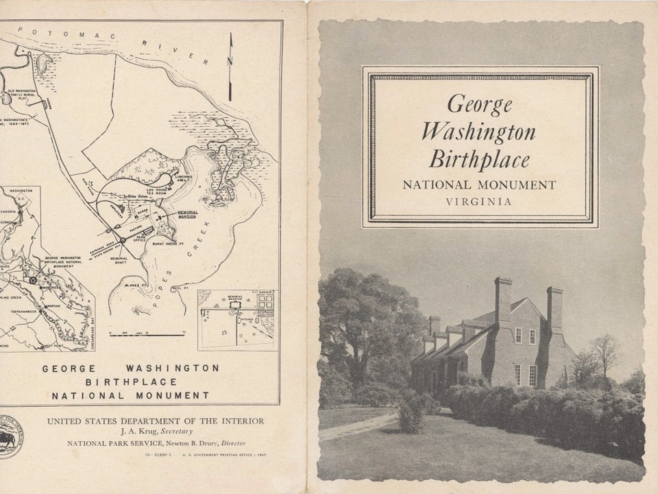 1947 George Washington Birthplace National Monument - Virginia: Trifold ...