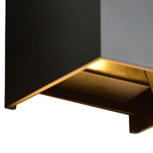 Modern 6W Warm White LED Cube Wall Light - Black ABS Waterproof ...