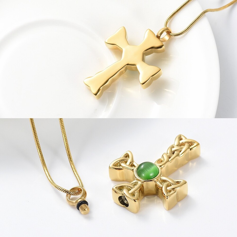 Urn Necklace for Ashes Cross Ash Necklace Memorial Cremation Necklace ...