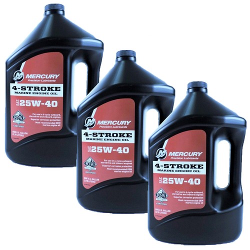 Mercury Marine/Mercruiser OEM 4 Stroke 25W40 Oil Case of 3 Gallons 92 ...