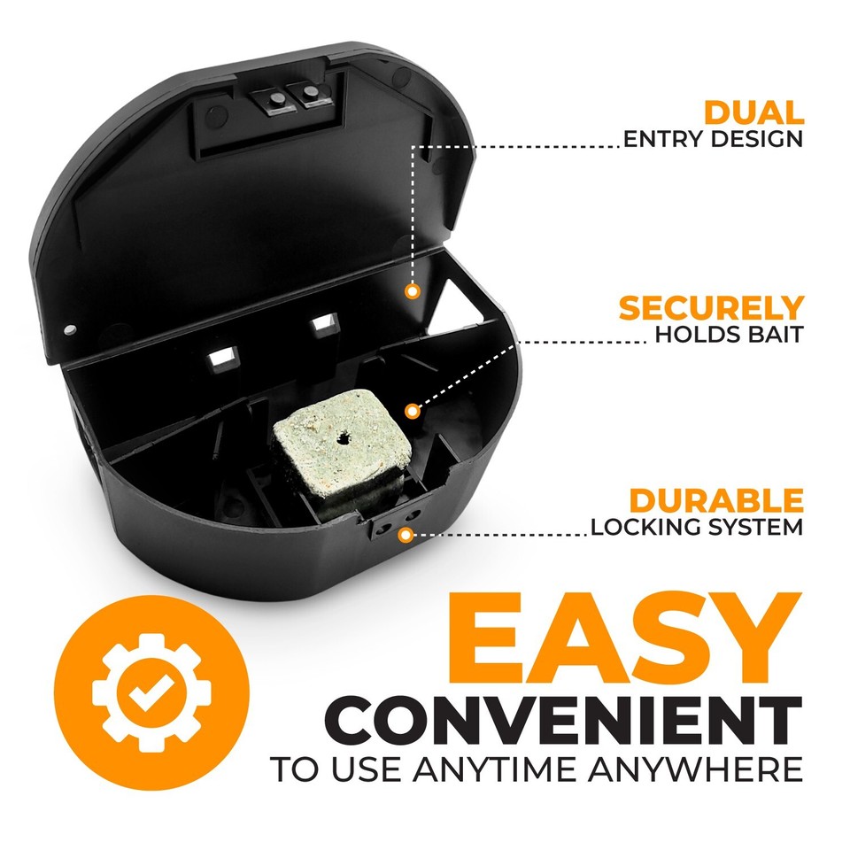 16 Pack Mouse Bait Stations with 8 Keys, Outdoor Rodent Box Station for ...