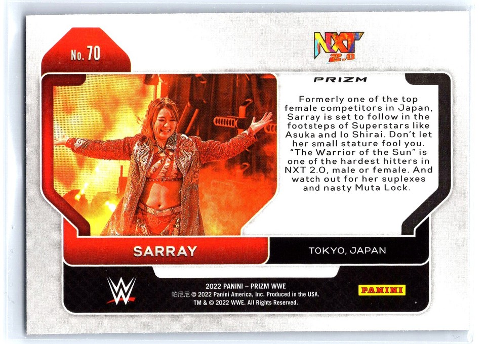 2022 PANINI PRIZM WWE CRACKED ICE PRIZM PARALLEL #70 SARRAY NXT 2.0 | eBay