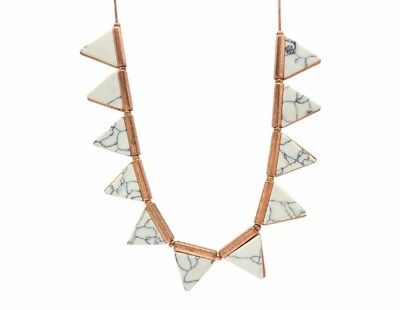 White Triangle Stones Necklace, Chic & Versatile By Universal Thread | eBay