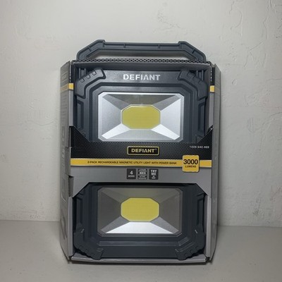 Defiant Rechargeable Magnetic Utility Light w/ Power Bank Foldable ...