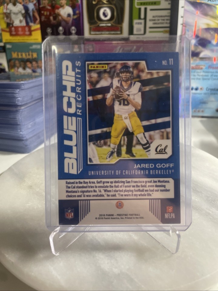 2016 Panini Prestige #11 Jared Goff Blue Chip Recruits California ...