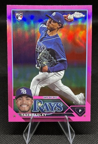 2023 Topps Chrome Update Taj Bradley Tampa Bay Rays Pink Refractor RC #194 | eBay